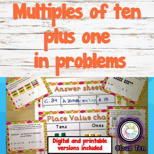 Multiples of ten plus one-digit in problems | Made By Teachers