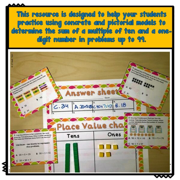 Multiples of ten plus one-digit in problems | Made By Teachers