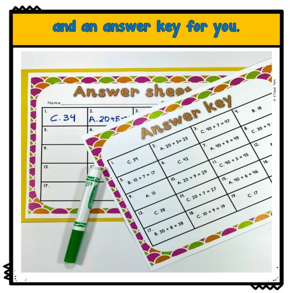 Multiples of ten plus one-digit in problems | Made By Teachers