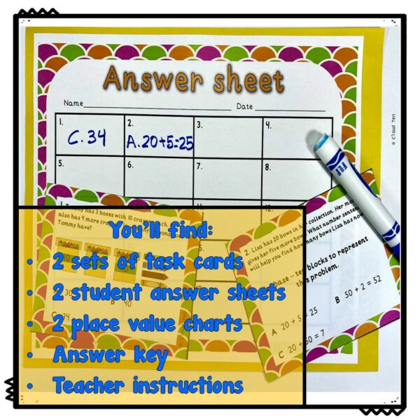 Multiples of ten plus one-digit in problems | Made By Teachers