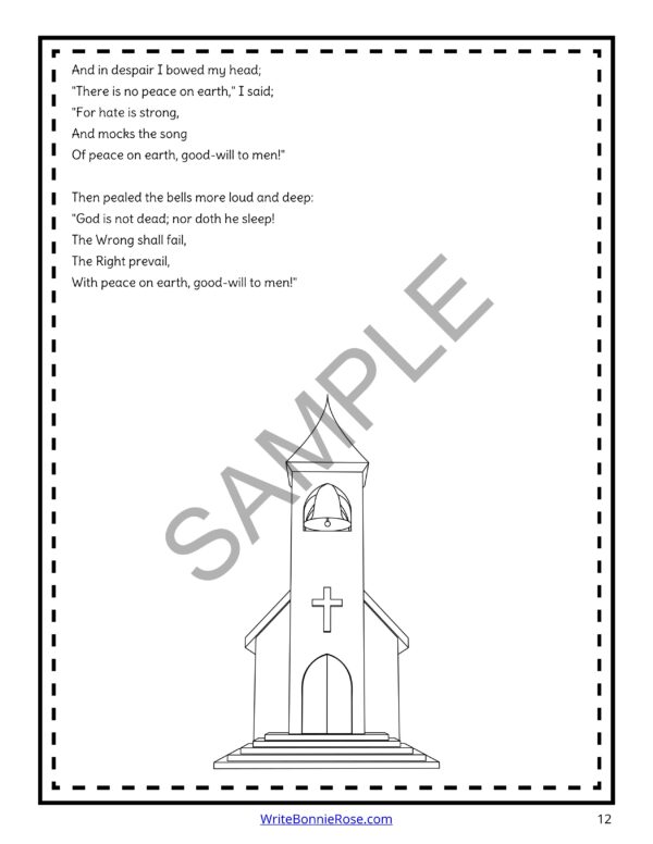 Christmas Bells Poetry Analysis and Cursive Copywork | Made By Teachers