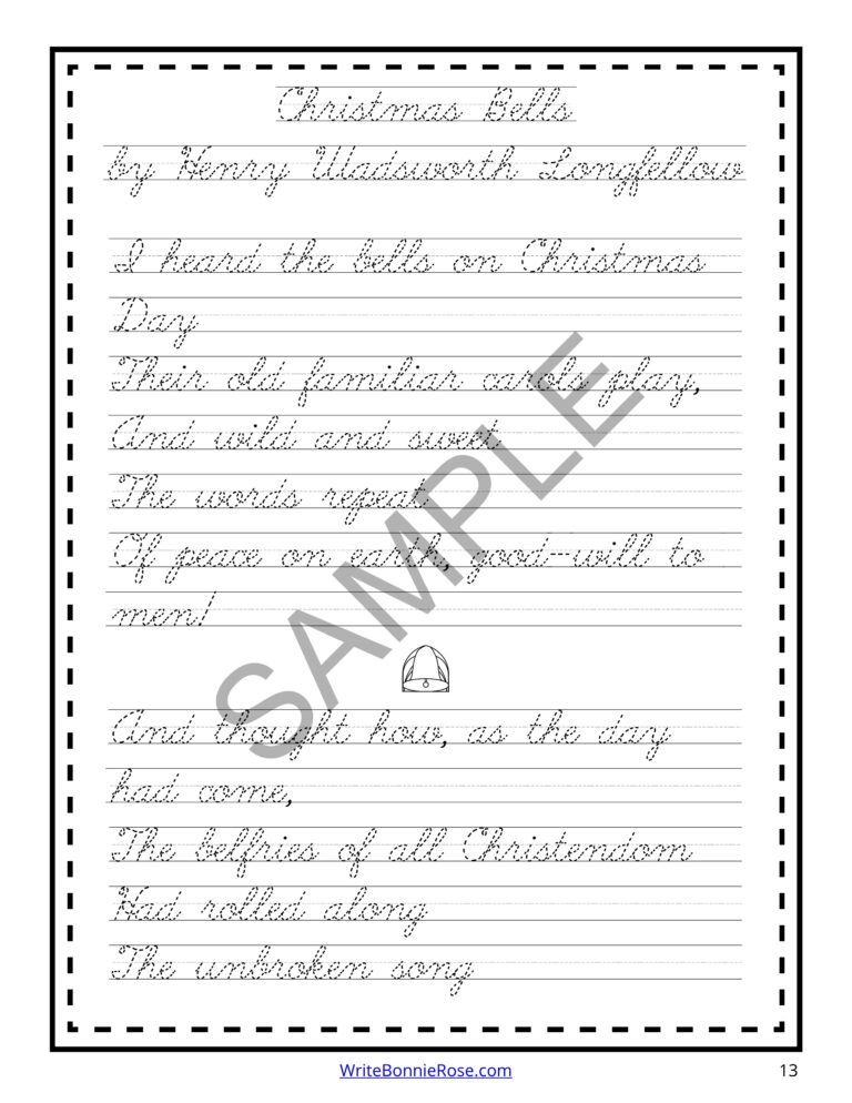 Christmas Bells Poetry Analysis and Cursive Copywork | Made By Teachers