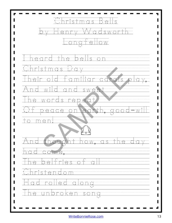 Christmas Bells Poetry Analysis and Print Copywork | Made By Teachers