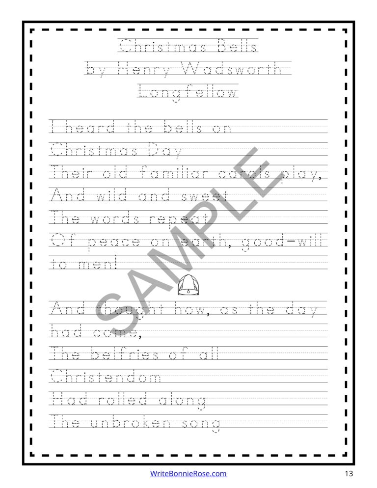Christmas Bells Poetry Analysis and Print Copywork | Made By Teachers