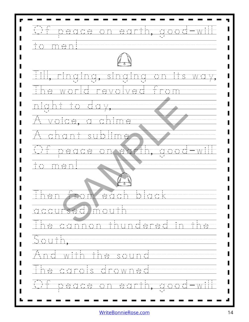 Christmas Bells Poetry Analysis and Print Copywork | Made By Teachers
