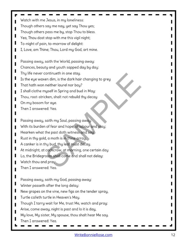 Old and New Year Ditties Poetry Analysis and Print Copywork | Made By ...