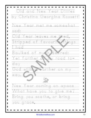 Old and New Year Ditties Poetry Analysis and Print Copywork | Made By ...
