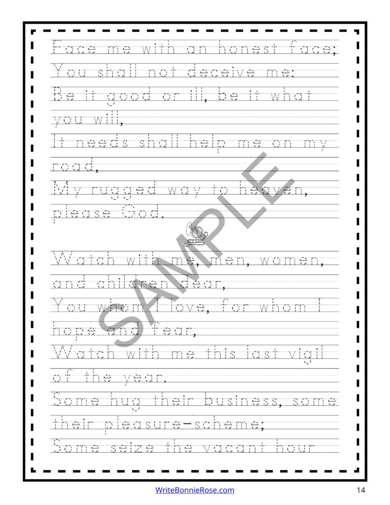Old and New Year Ditties Poetry Analysis and Print Copywork | Made By ...