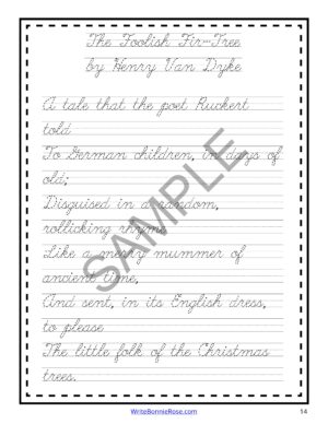 The Foolish Fir-Tree Poetry Analysis and Cursive Copywork | Made By ...