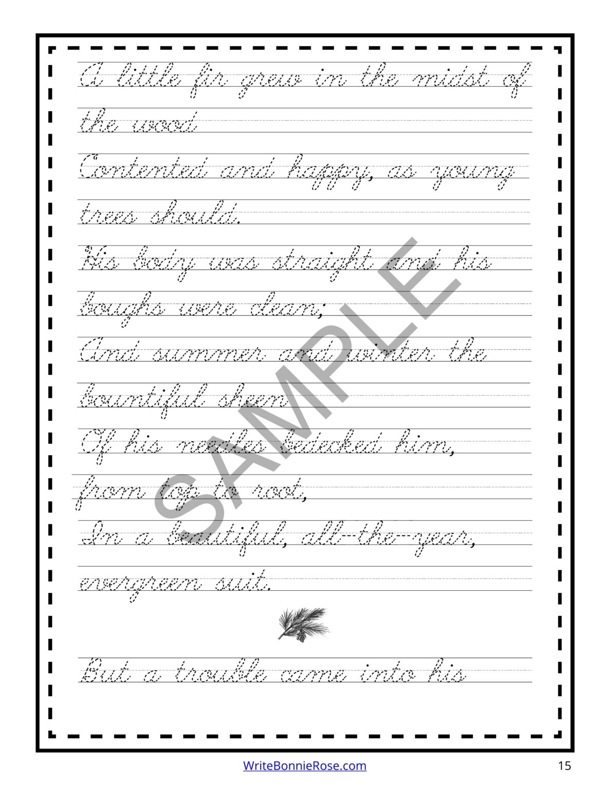 The Foolish Fir-Tree Poetry Analysis and Cursive Copywork | Made By ...