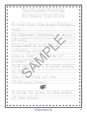 The Foolish Fir-Tree Poetry Analysis and Print Copywork | Made By Teachers