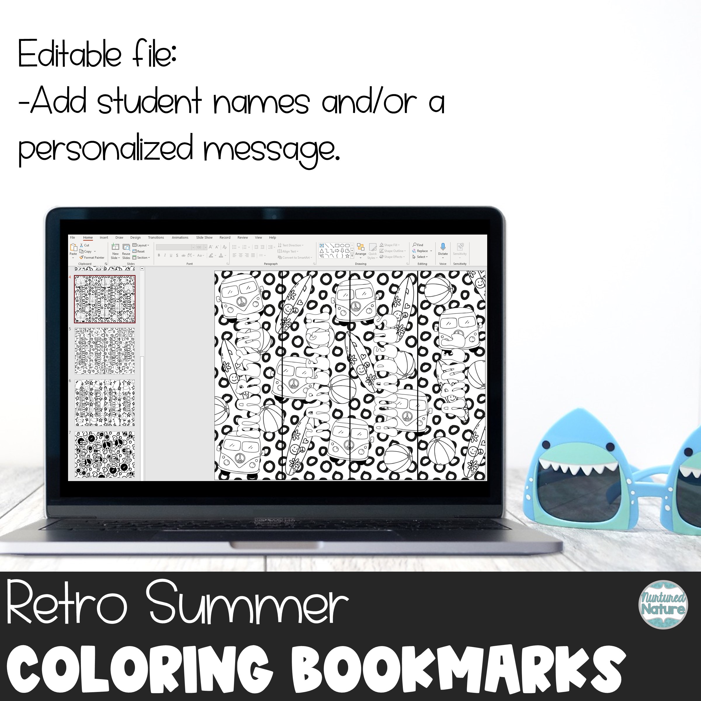Editable Name Coloring Sheet Bookmarks - End of the Year Gifts for ...