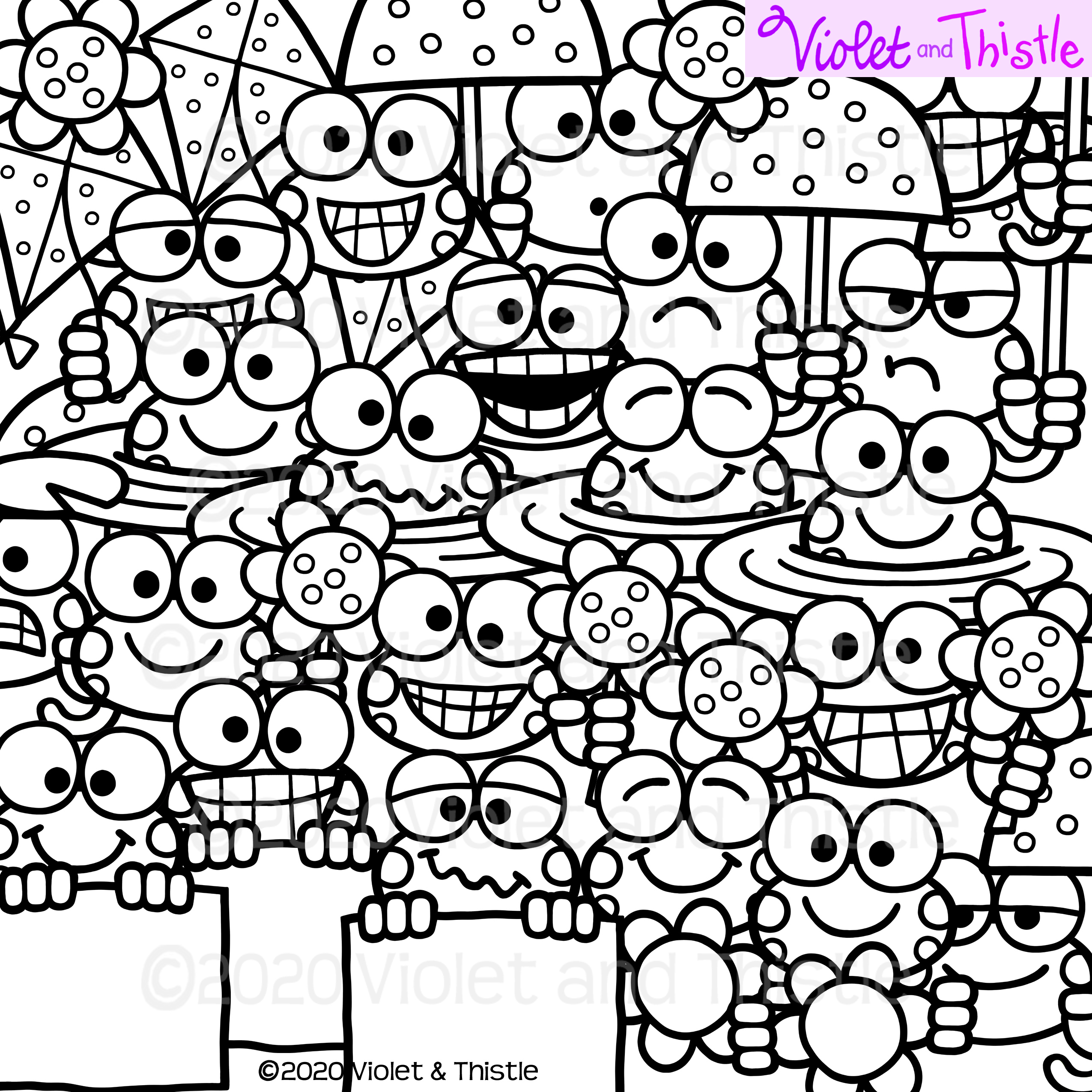 Frog Clipart Cute Fun Spring Emotion Expression Faces Puddle Hold ...