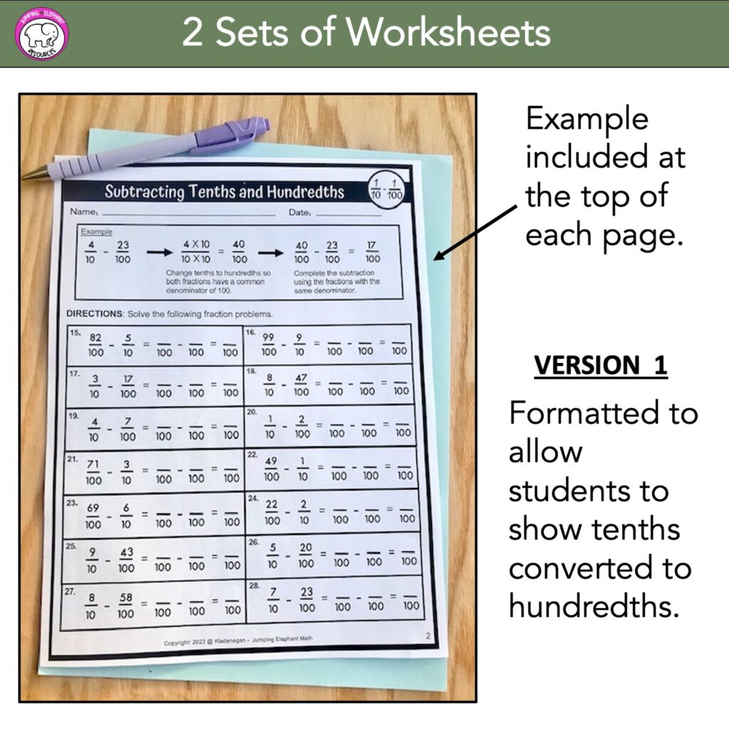 Adding and Subtracting Tenths and Hundredths BUNDLE Google Slides and ...
