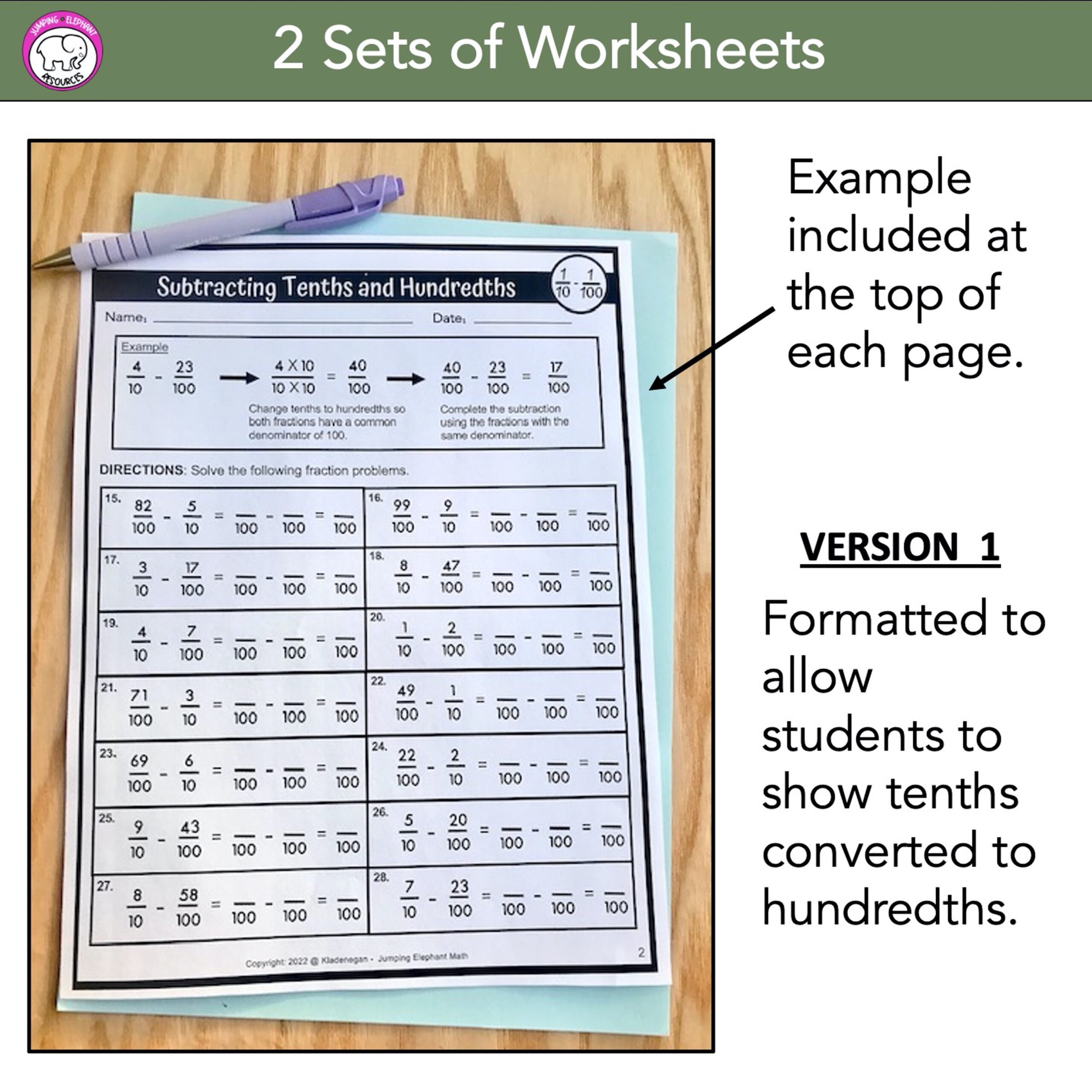 Adding and Subtracting Tenths and Hundredths BUNDLE Google Slides and ...