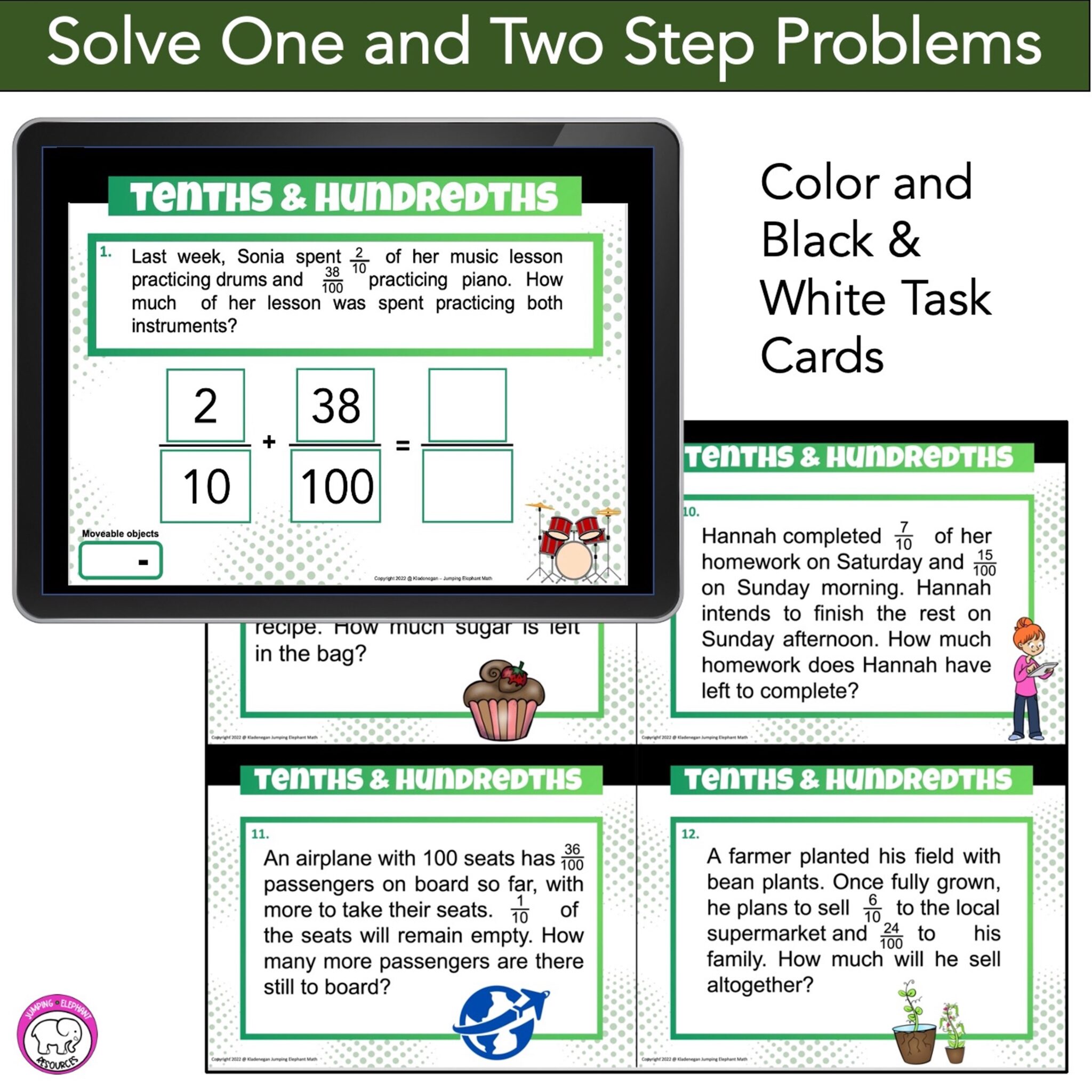 Add and Subtract Tenths and Hundredths Bundle Google Slides and ...