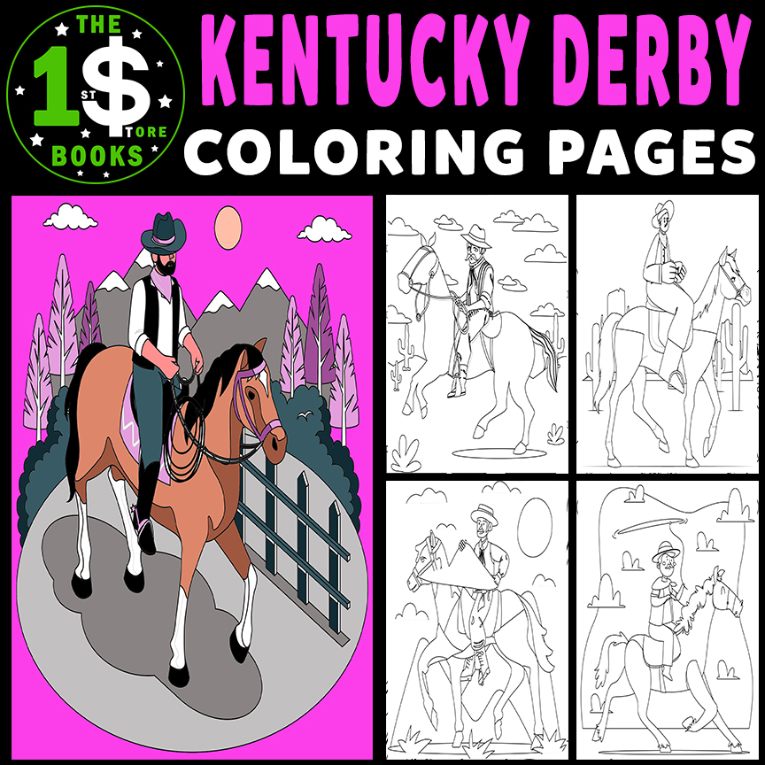 Kentucky Derby Coloring Pages | 02 May Holiday Coloring Sheets | Made ...