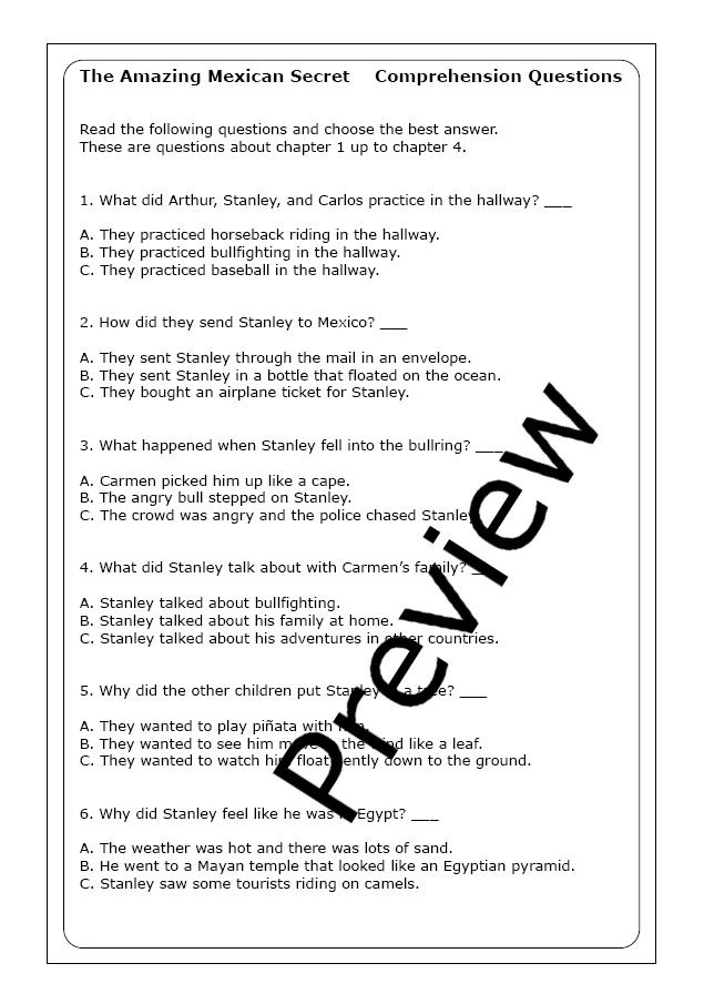 Flat Stanley "The Amazing Mexican Secret" worksheets | Made By Teachers