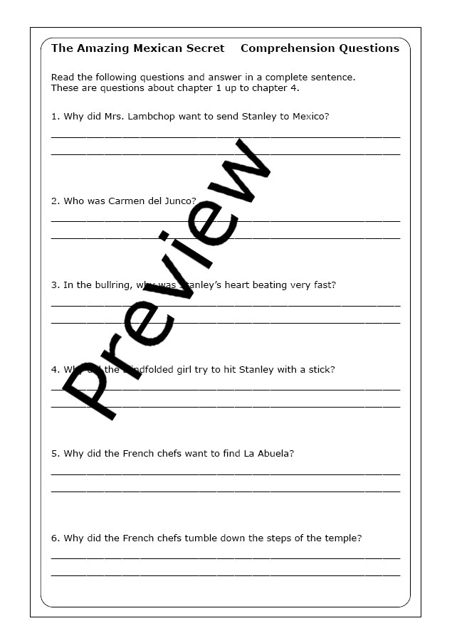 Flat Stanley "The Amazing Mexican Secret" worksheets | Made By Teachers