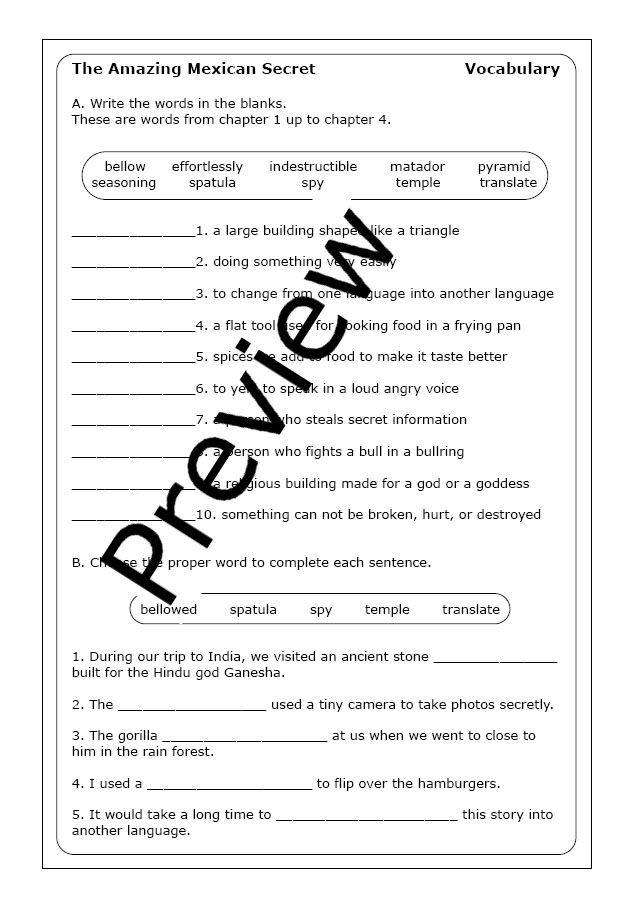 Flat Stanley "The Amazing Mexican Secret" worksheets | Made By Teachers