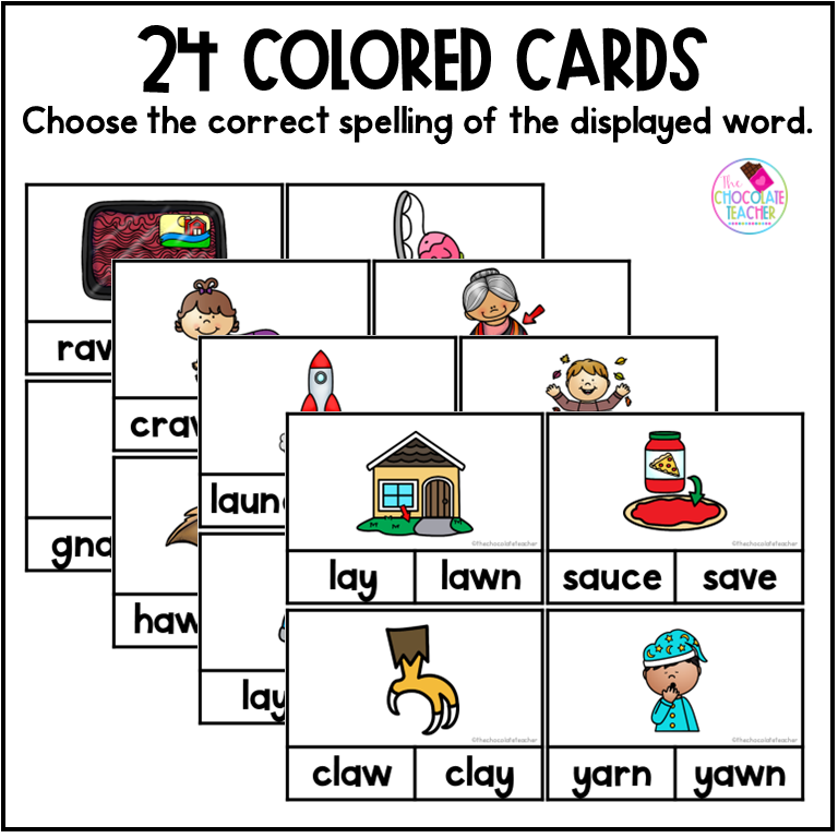 AU AW Phonics Clip Cards and Worksheets | Made By Teachers