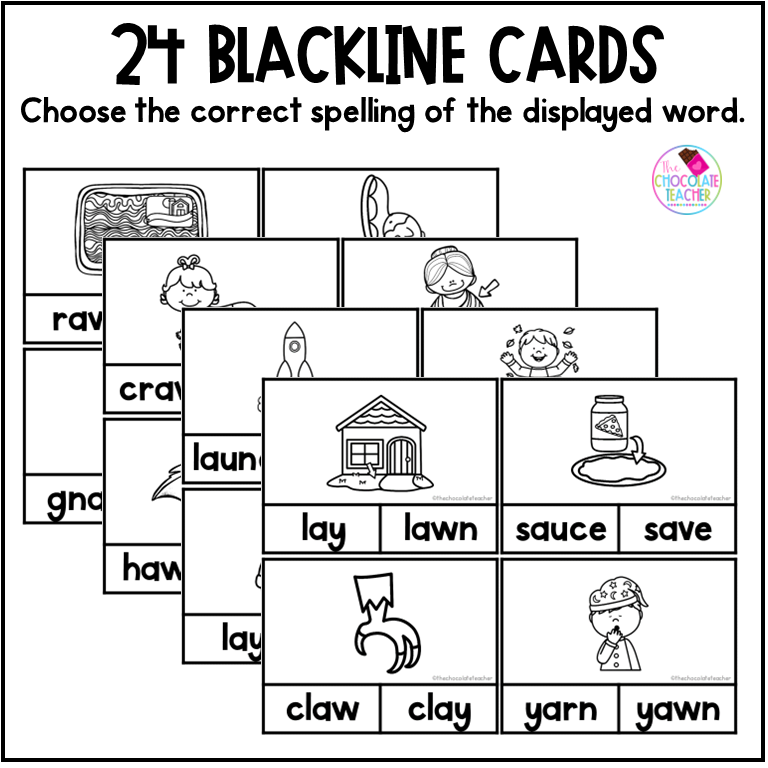 AU AW Phonics Clip Cards and Worksheets | Made By Teachers