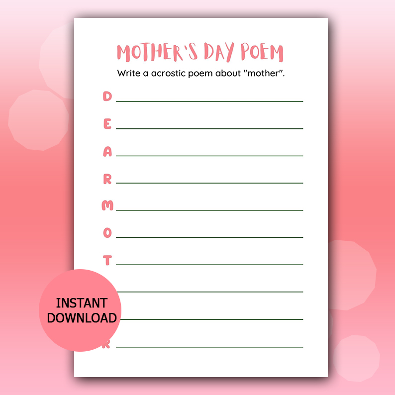 Mother’s Day Poem Activity Mother’s Day 2023 | Made By Teachers