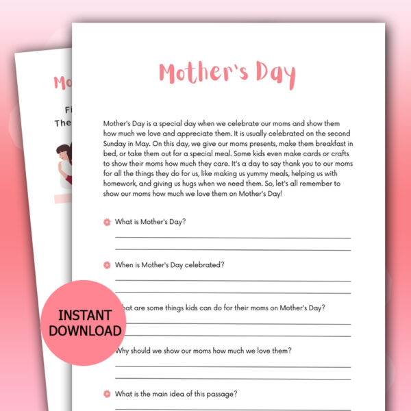 Mother’s Day Reading Comprehension Activity | Made By Teachers