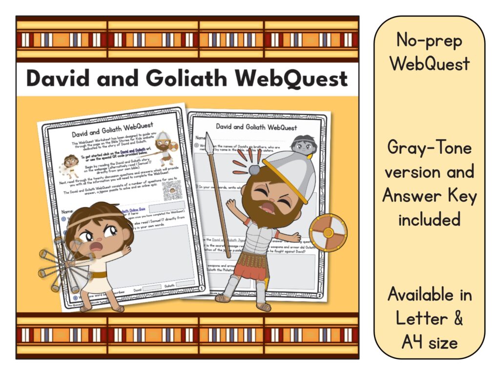 David and Goliath Bible WebQuest (Premium) | Made By Teachers