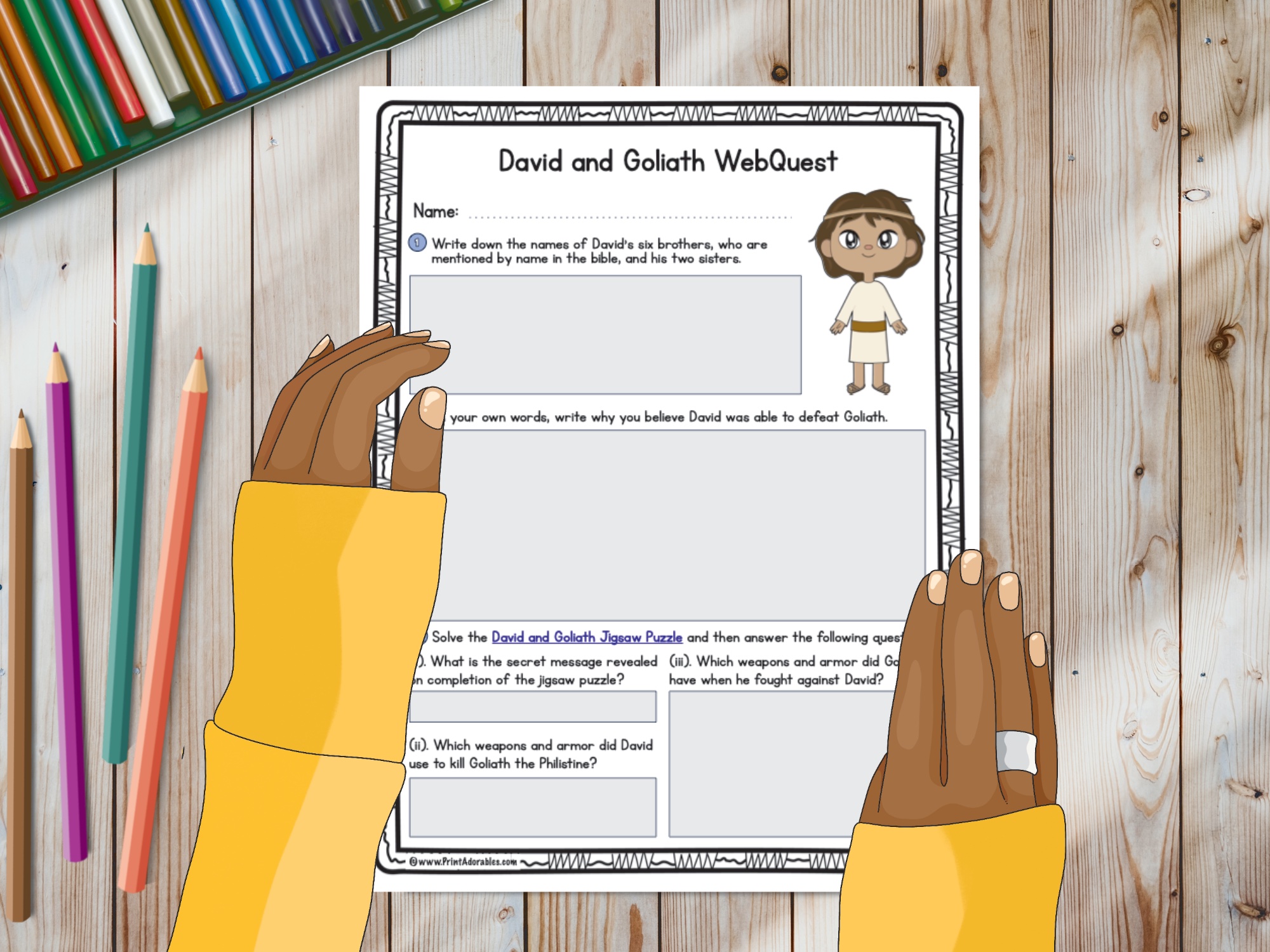 David and Goliath Bible WebQuest (Premium) | Made By Teachers