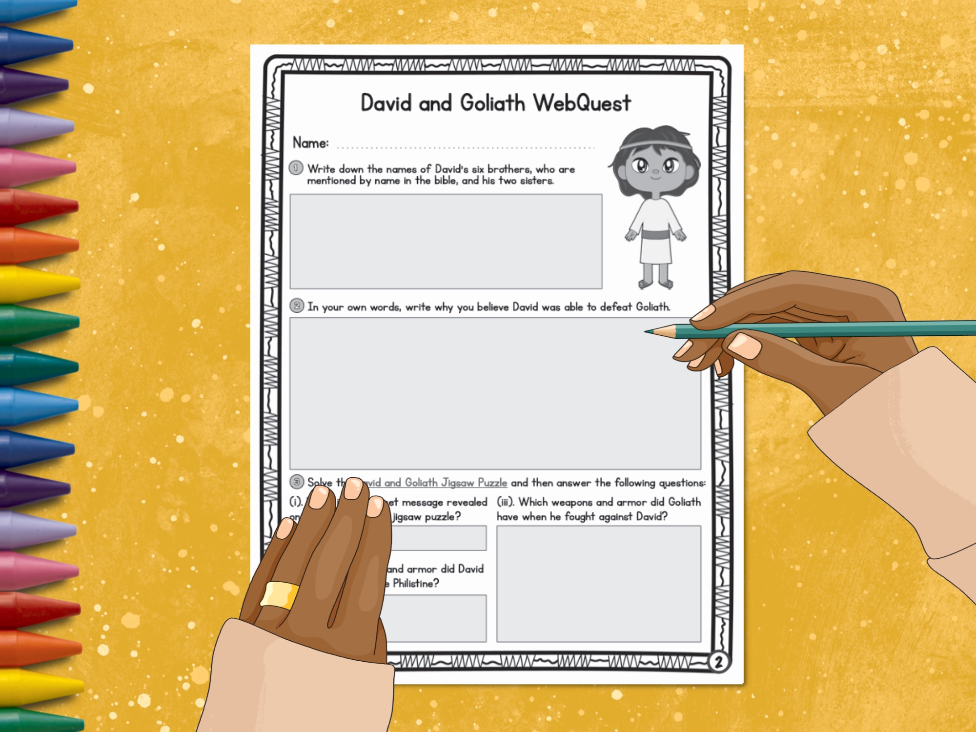 David and Goliath Bible WebQuest (Premium) | Made By Teachers