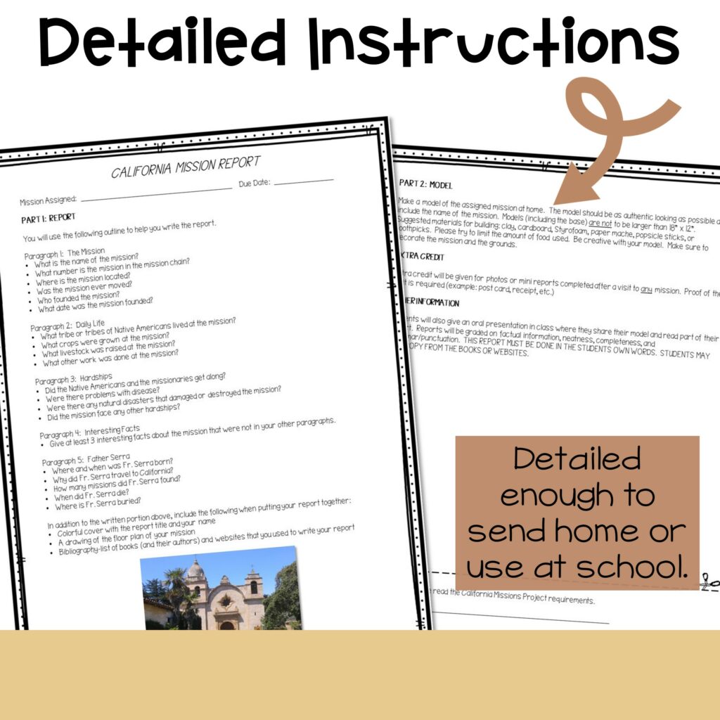 California Mission Report and Project | Made By Teachers