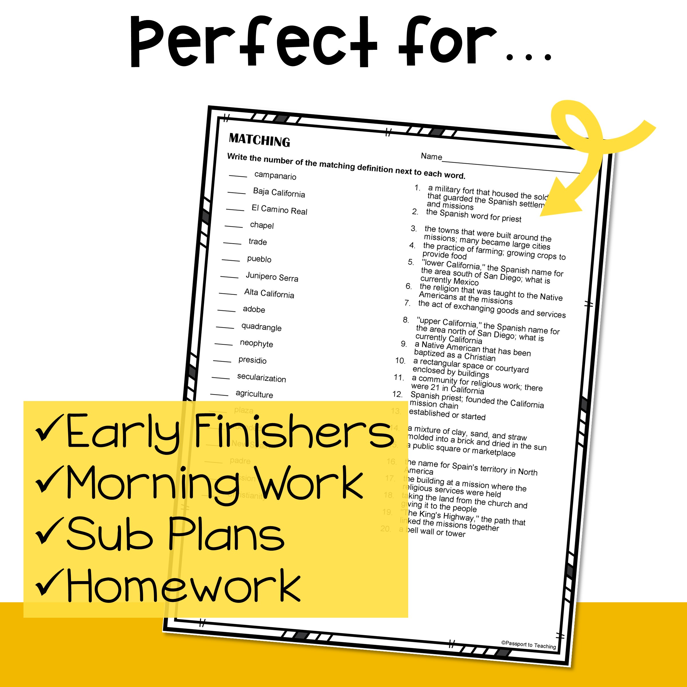 California Missions Vocabulary Word Puzzles | Made By Teachers