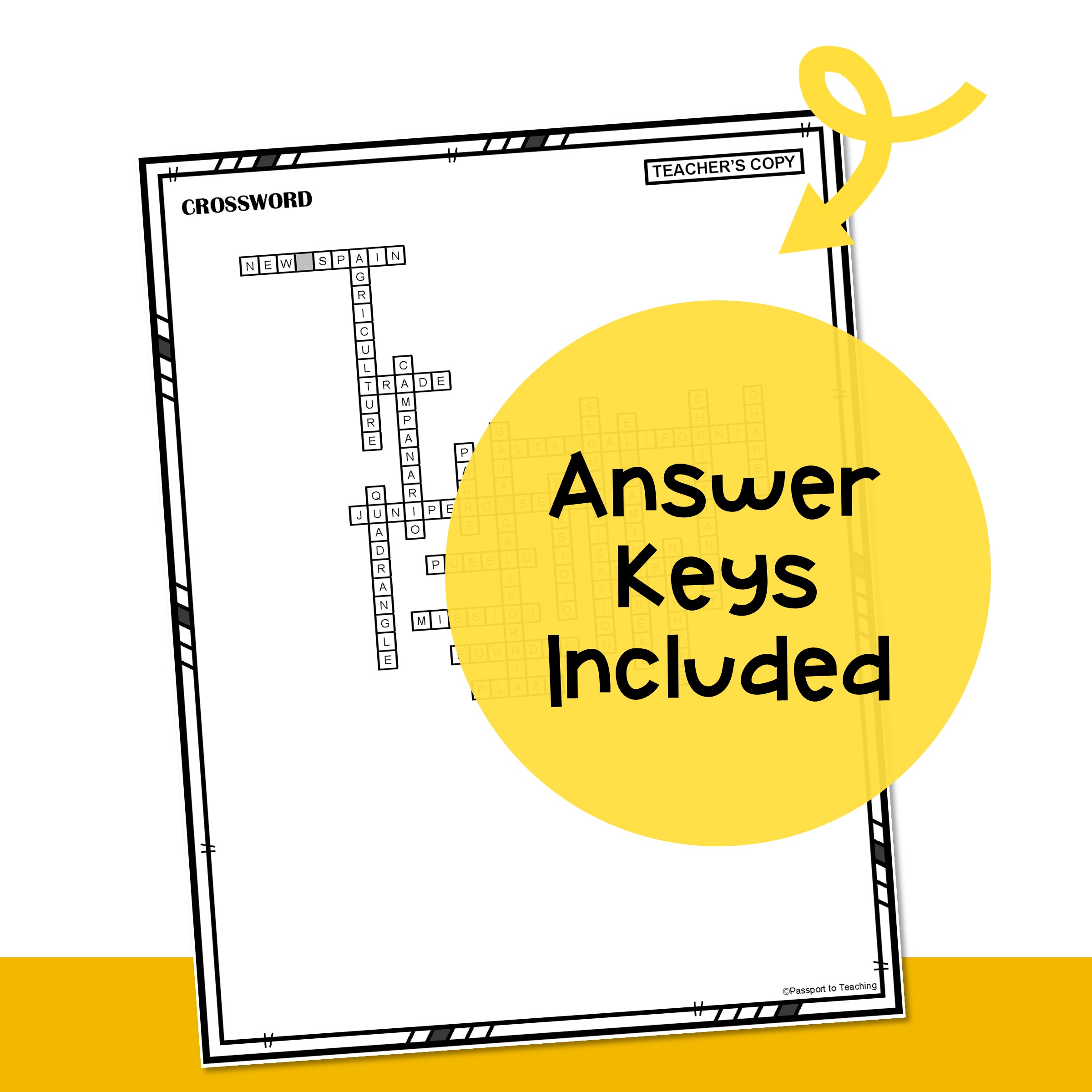 California Missions Vocabulary Word Puzzles | Made By Teachers