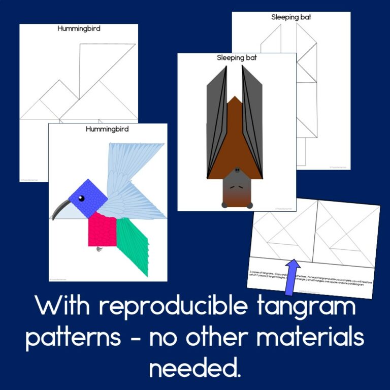 Rain Forest Animals Tangram Puzzles Printable | 2D Shapes Math Center ...