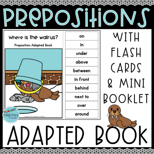 Zoo Prepositions Adapted Book Interactive Booklet Flash Cards - Walrus ...