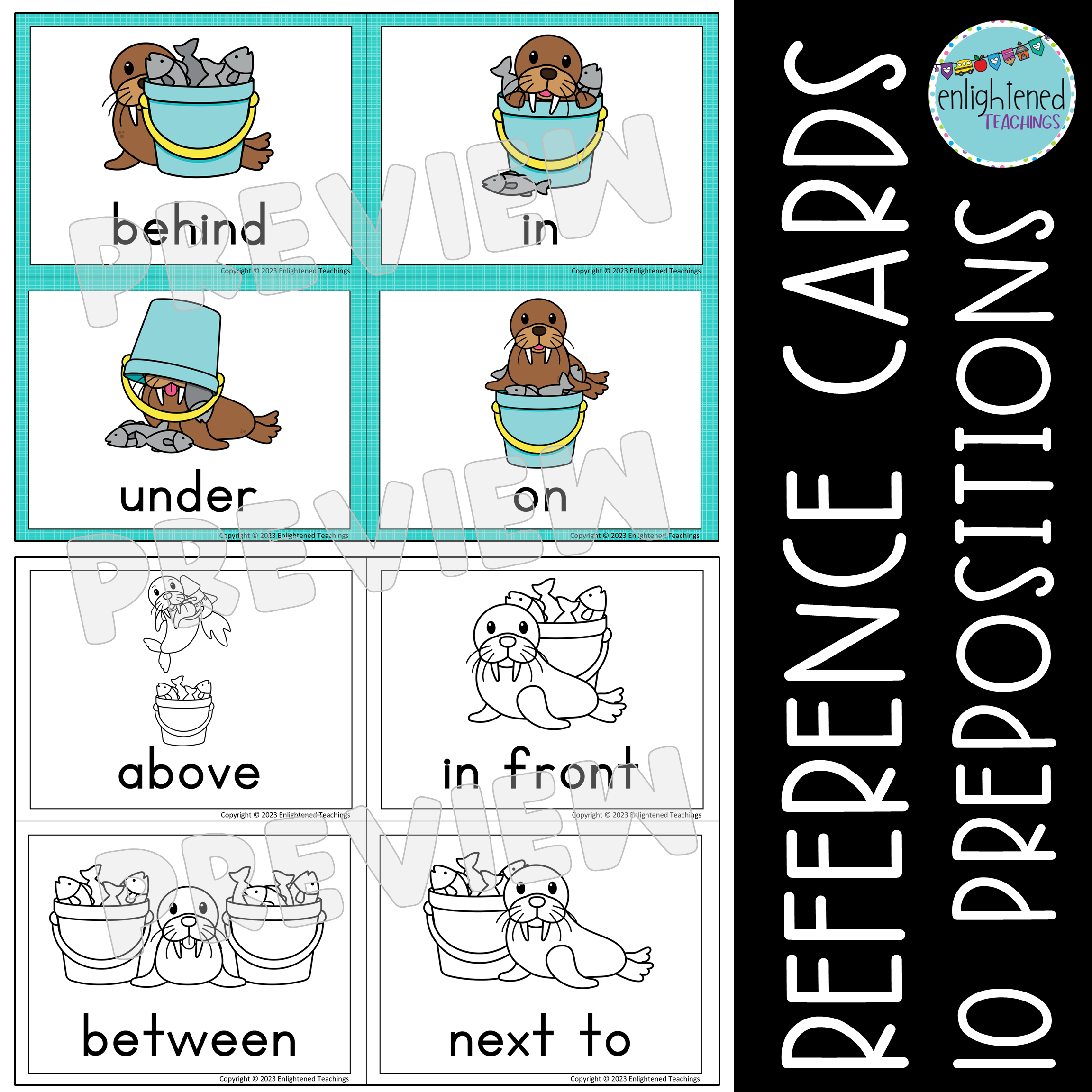 Zoo Prepositions Adapted Book Interactive Booklet Flash Cards - Walrus ...