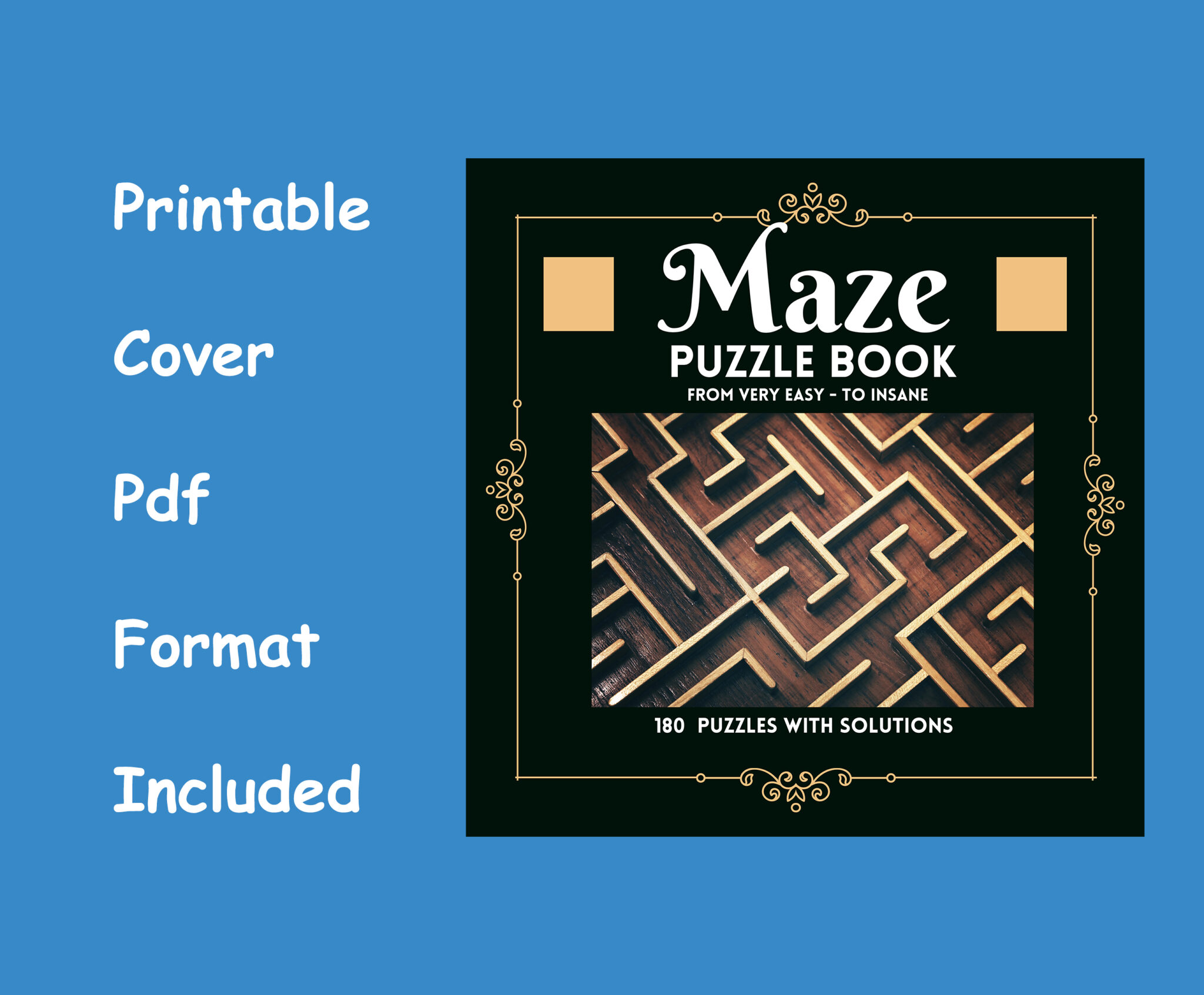 180 Maze Puzzle Book From Very Easy To Insane Level With Solutions ...