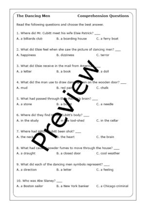 Arthur Conan Doyle "The Adventure of the Dancing Men" worksheets | Made ...
