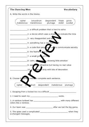 Arthur Conan Doyle "The Adventure of the Dancing Men" worksheets | Made ...