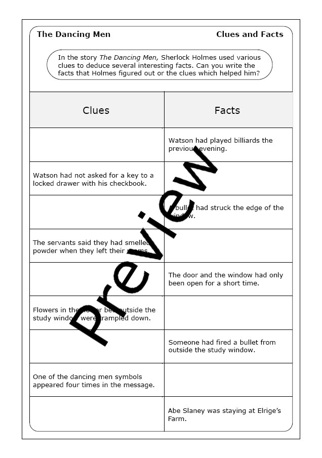 Arthur Conan Doyle "The Adventure of the Dancing Men" worksheets | Made ...