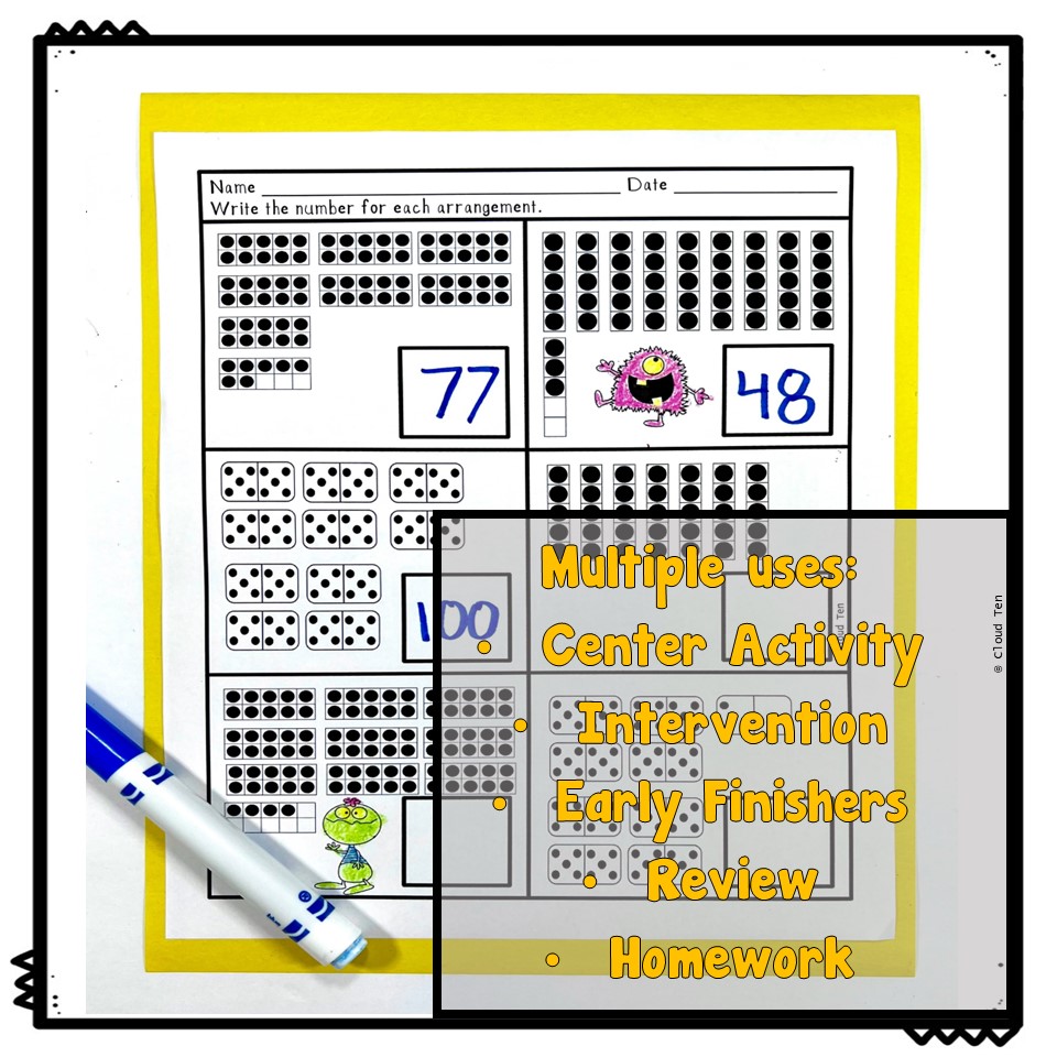 Subitizing with ten frames, five frames and dominos | Made By Teachers