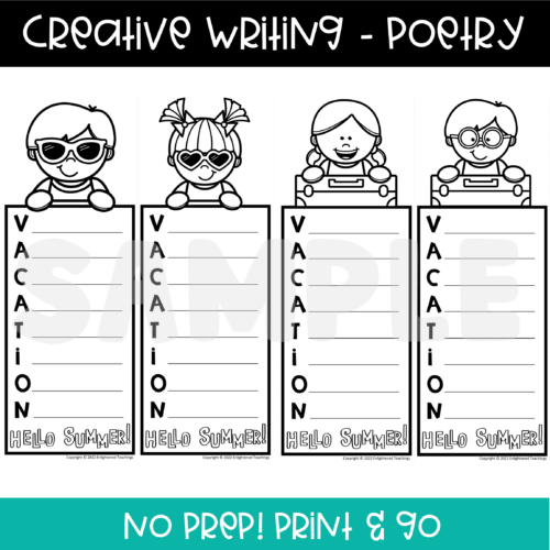End of Year Summer creative writing prompts and acrostic poems Bundle ...