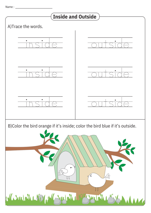printable inside and outside worksheets for grade 1, 2, 3 | Made By ...