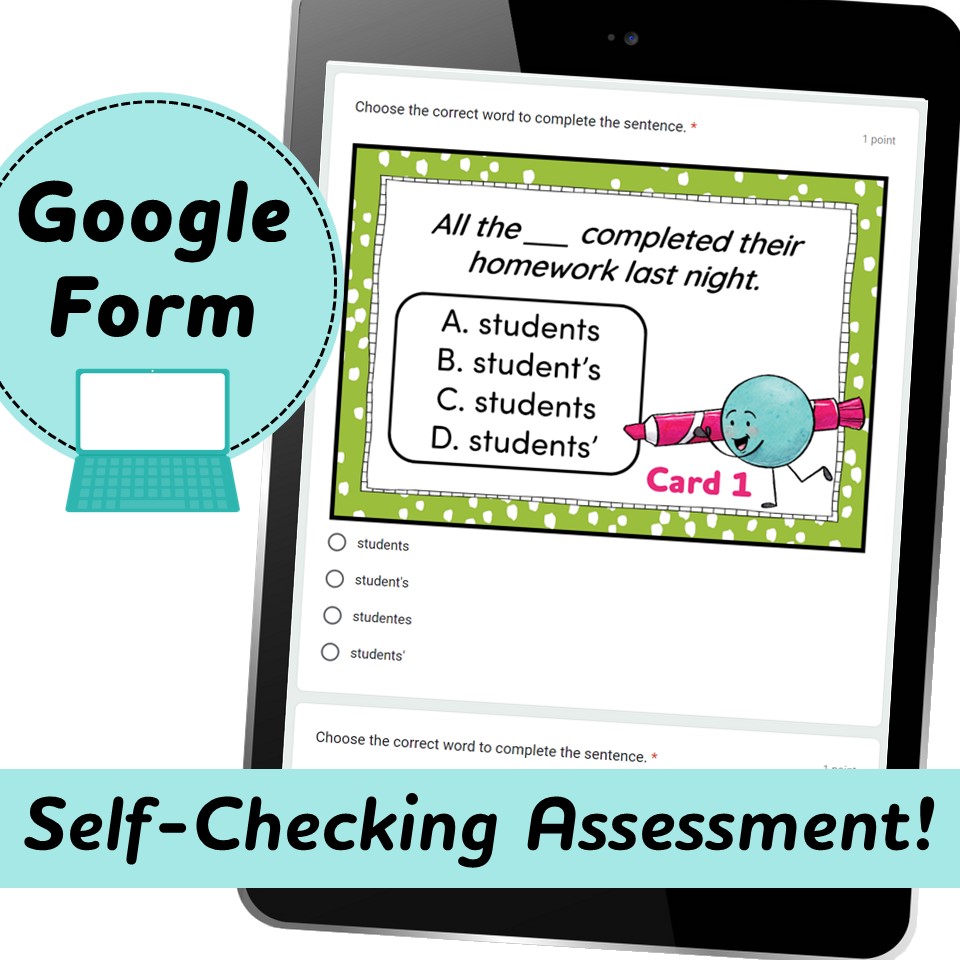 Plural and Possessive Nouns Print and Digital games with Task Cards ...