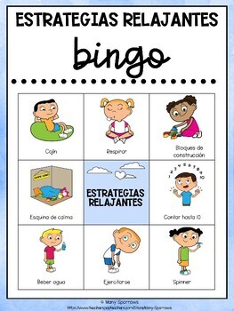 SPANISH VERSION -CALMING STRATEGIES - Bingo Game | Made By Teachers
