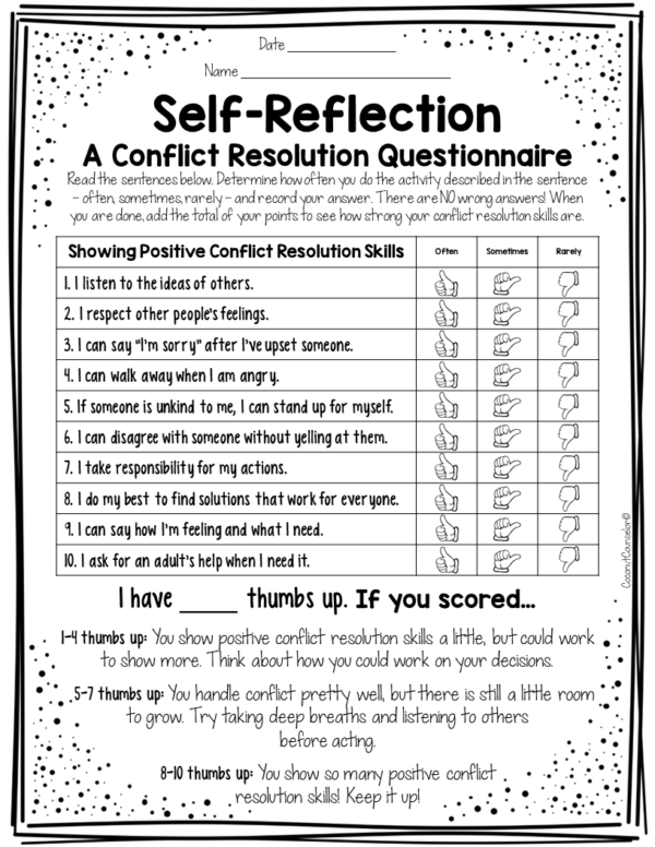 Conflict Resolution Worksheets | Made By Teachers
