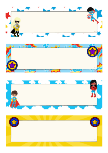 Superhero Theme Decor Bundle Name Tags and Labels Editable | Made By ...