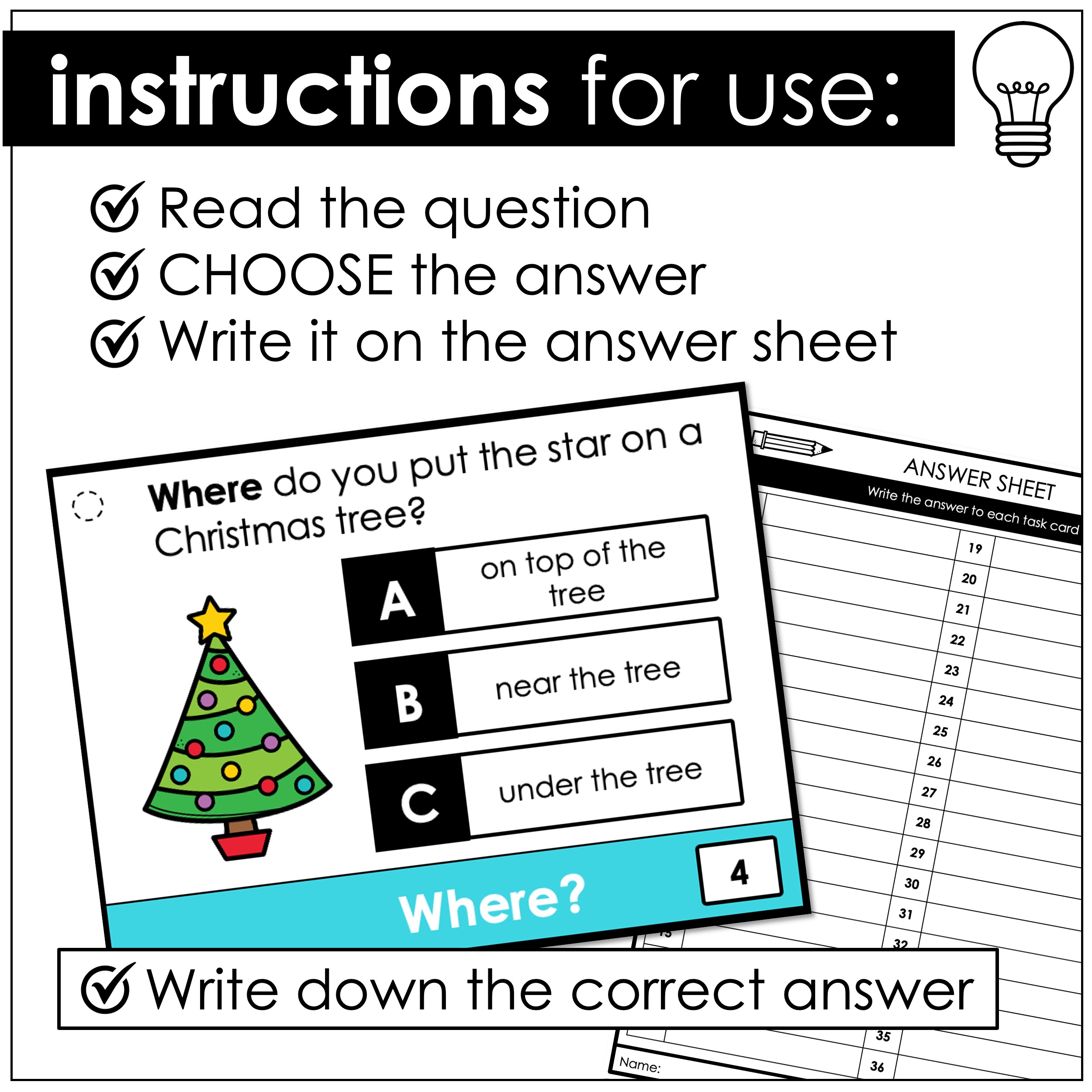 WHERE Questions - WH Question Comprehension Task Cards | Made By Teachers