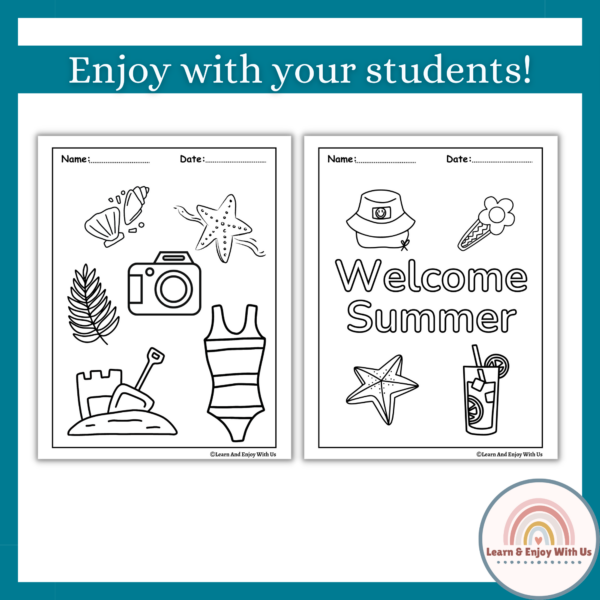 Summer Coloring Pages For Kindergarten And 1st Grade | Summer ...